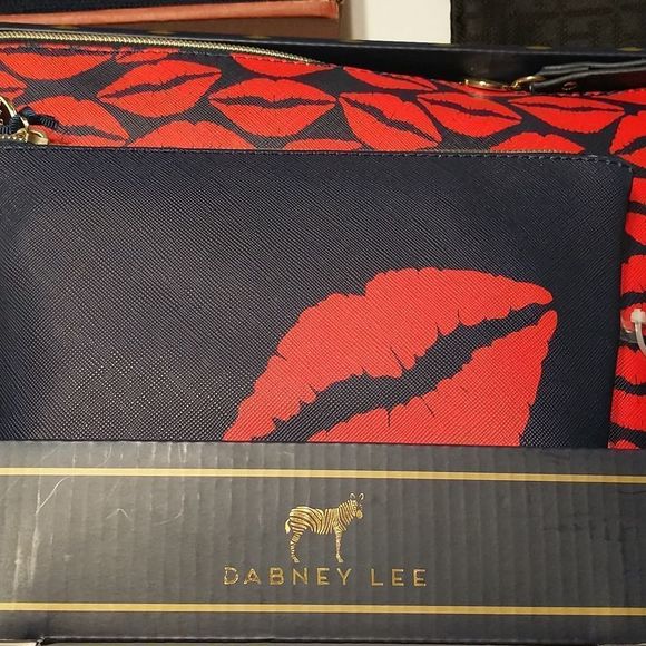 Bags | Dabney Lee2 Piece Red Lips Pouch Set Wwristlet New With Tags ...
